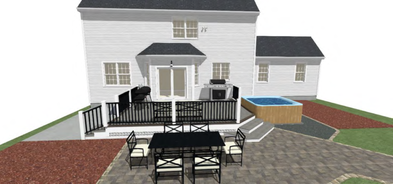 1a) 3D Rendering- Deck w/ Patio